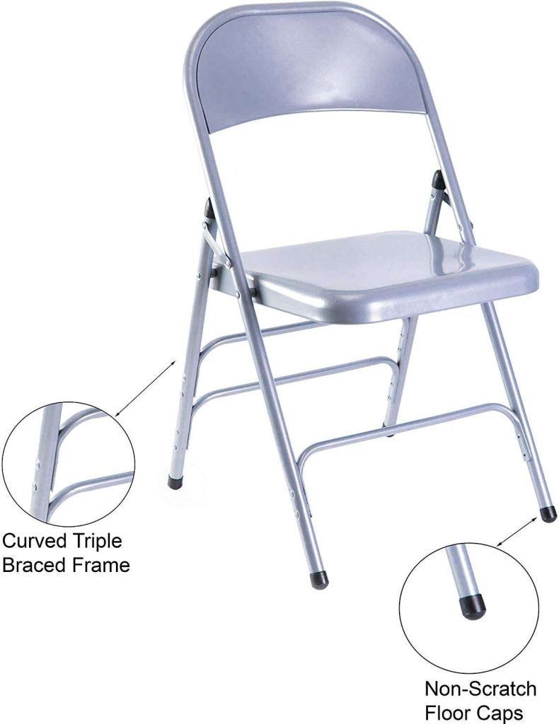 Classic style golden folding metal chair