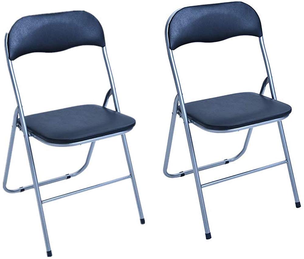 Dark blue coffee table folding metal chair