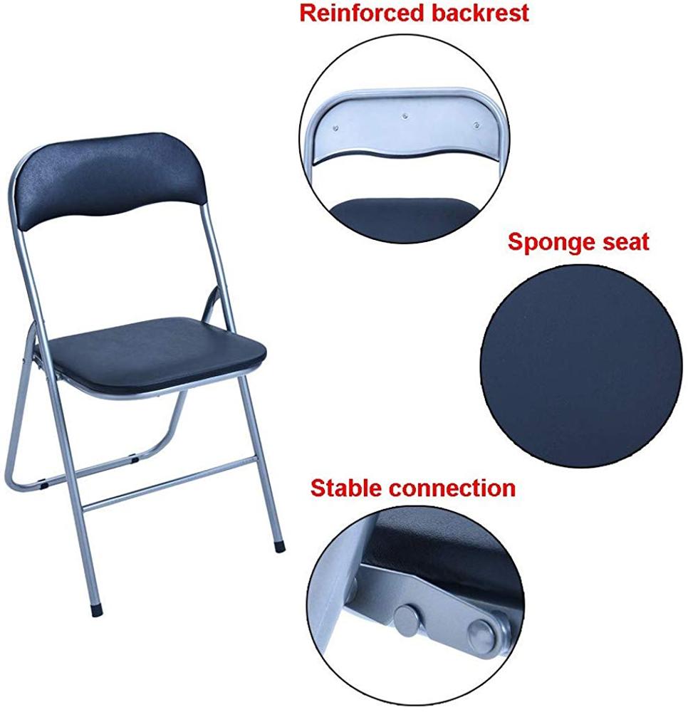 Dark blue coffee table folding metal chair